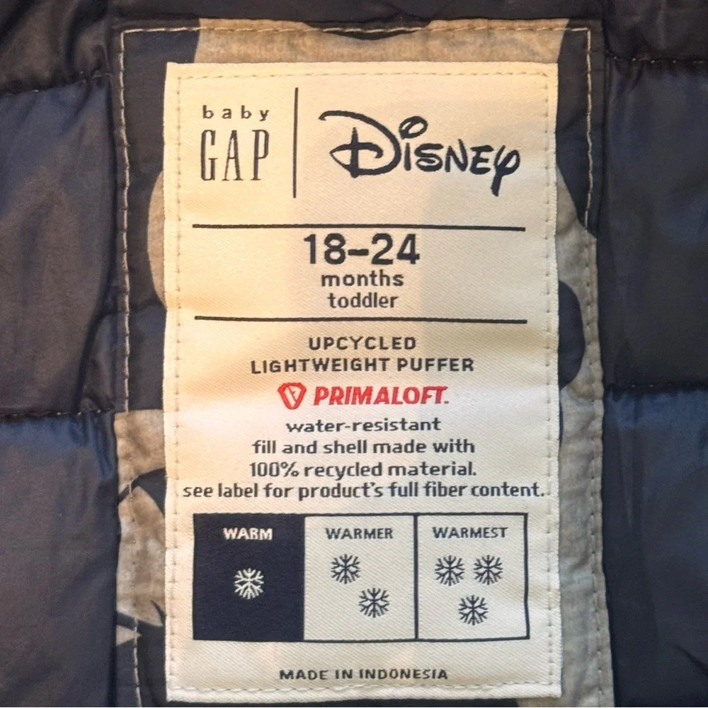 GAP | Jackets & Coats | Baby Gap Disney Mickey Mouse Puffer Jacket Gray ...
